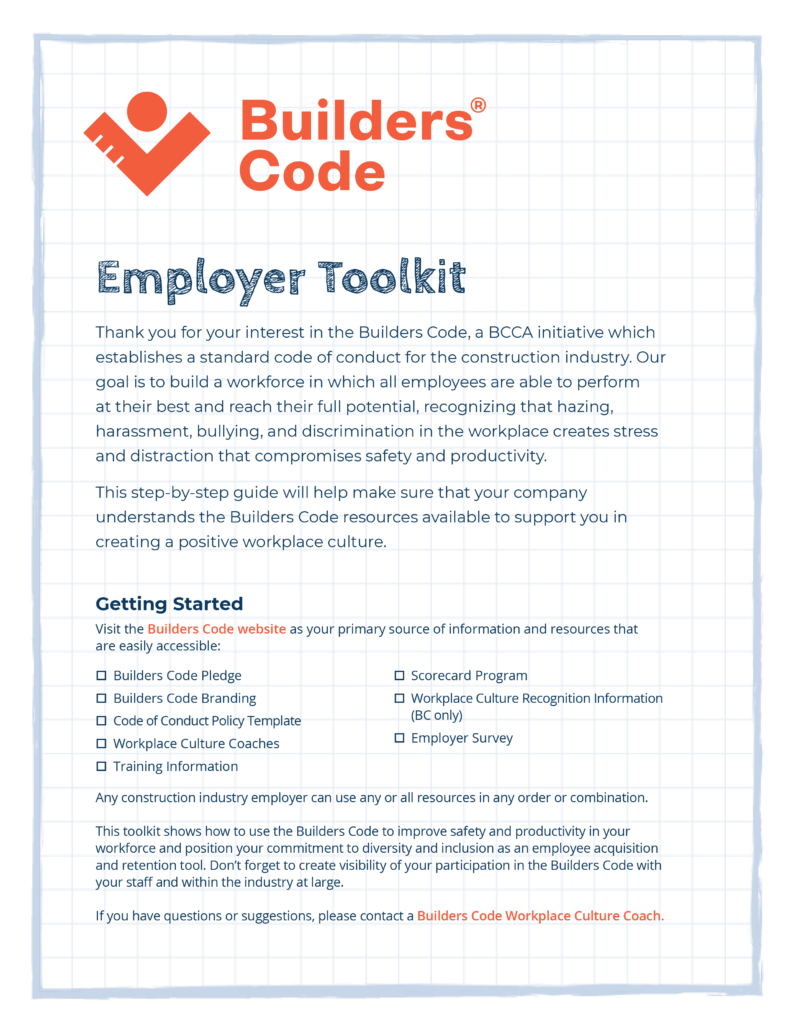 Workplace Resources and Codes of Conduct | BuildersCode